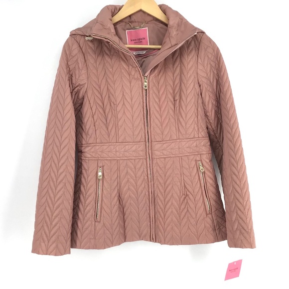 kate spade | Jackets & Coats | Kate Spade Soft Peony Hooded Quilted ...